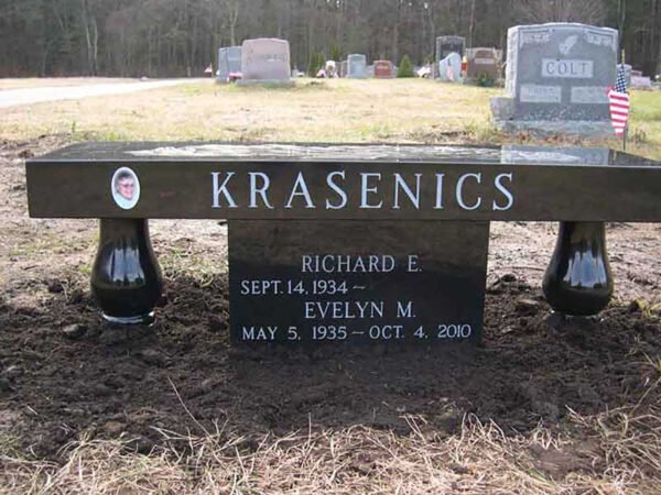 Granite Benches for Cemetery, White, Grey Stone Garden benches