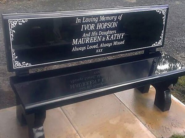 Granite Benches for Cemetery, White, Grey Stone Garden benches