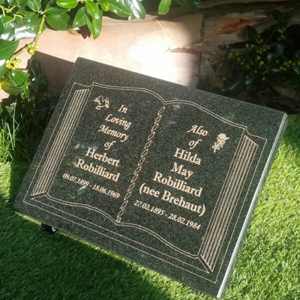 Book Type Memorials - Granite Bible Shaped Headstones Grave Markers
