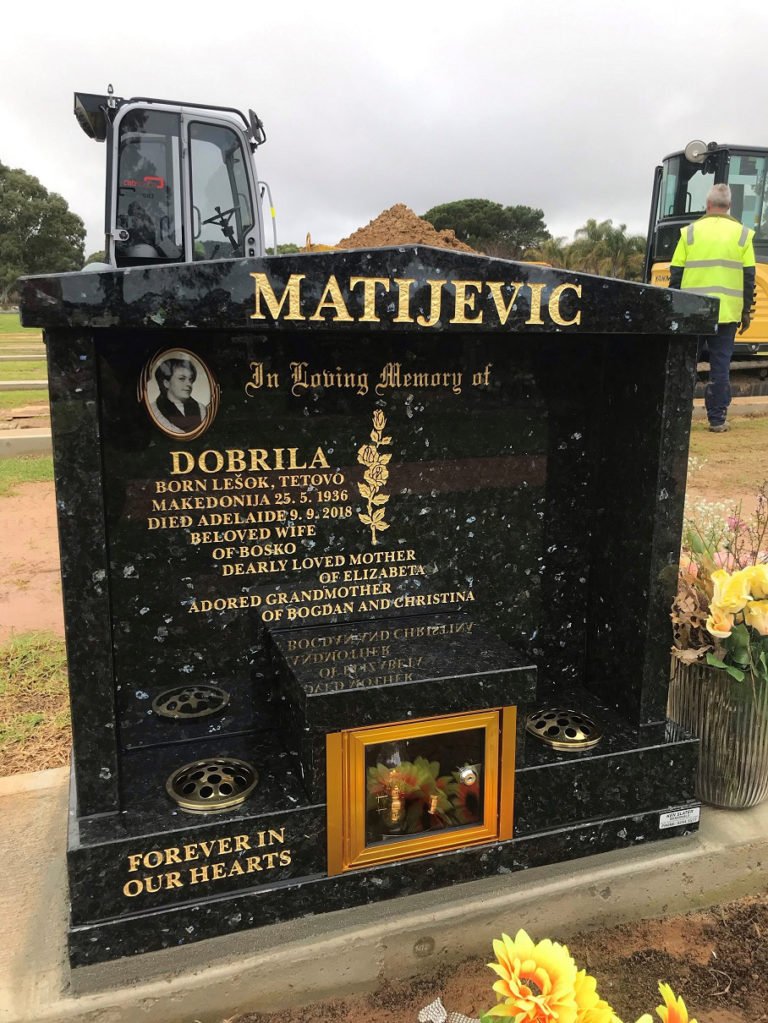 Canopy Headstones - Granite Canopy Apex Top Memorial Headstones for Graves