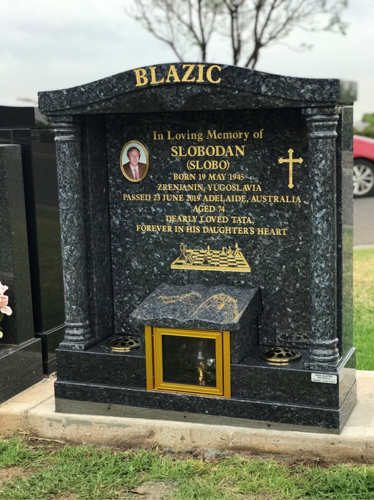 Canopy Headstones - Granite Canopy Apex Top Memorial Headstones for Graves