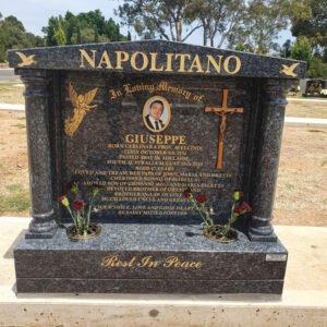 Canopy Headstones - Granite Canopy Apex Top Memorial Headstones for Graves