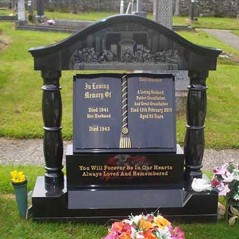 Canopy Headstones - Granite Canopy Apex Top Memorial Headstones for Graves