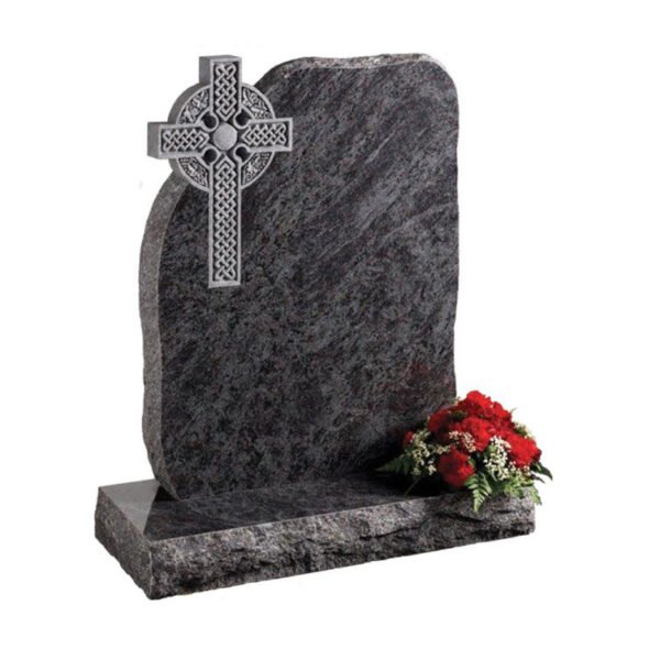 Cross Tombstones, Black Granite Cross Headstone for Cemetery Graves