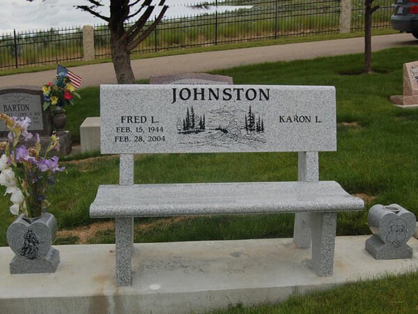 Granite Benches for Cemetery, White, Grey Stone Garden benches