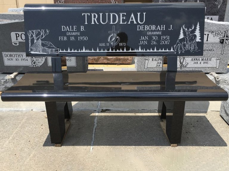 Granite Benches for Cemetery, White, Grey Stone Garden benches