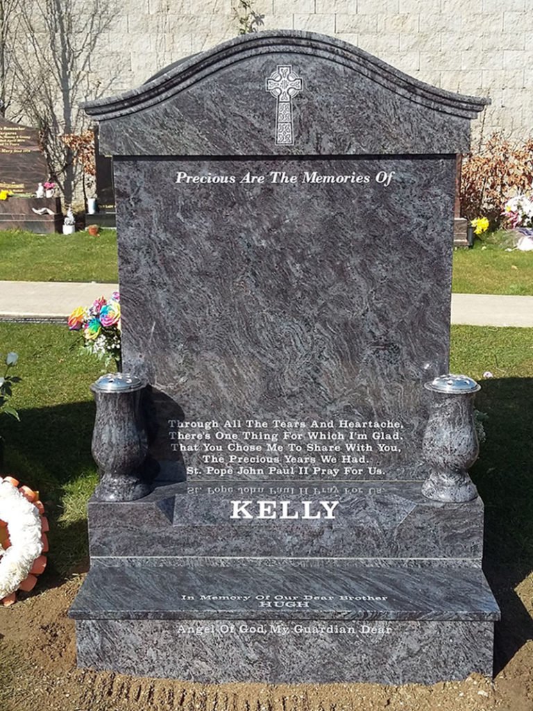 Canopy Headstones - Granite Canopy Apex Top Memorial Headstones for Graves
