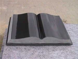 Black Granite Open Book Grave Stone