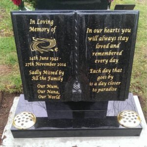 Book Type Memorials - Granite Bible Shaped Headstones Grave Markers