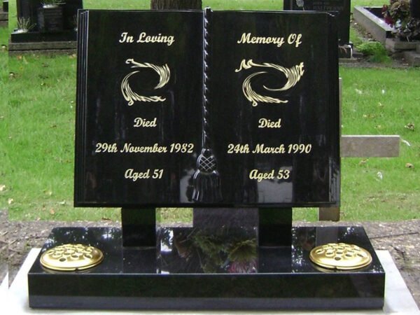 Book Type Memorials - Granite Bible Shaped Headstones Grave Markers