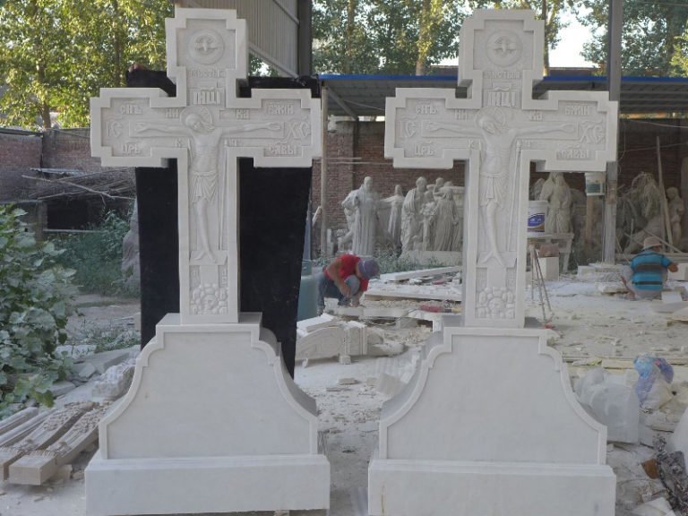 Cross Tombstones, Black Granite Cross Headstone for Cemetery Graves