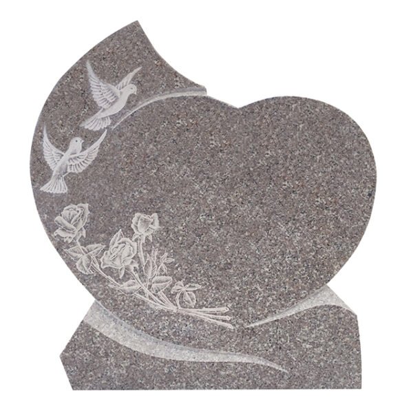 Heart Shaped Headstones with Vase, Angel, Teddy Bear for Graves