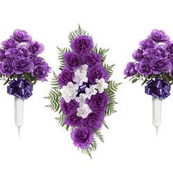 Cemetery Headstone Sprays - Make Silk Headstone Saddle Arrangement